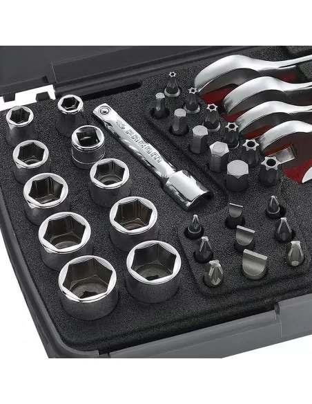 Coffret multi-serrage à cliquet ultra compact métriques (40 pièces)... Coffret multi-serrage à cliquet ultra compact métriques (40 pièces)...